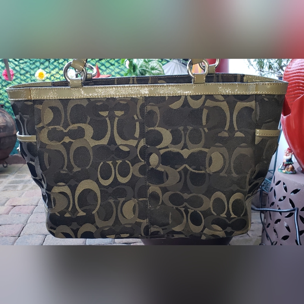 Coach Optic Signature Gallery Bag Purse Tote F13762 - Gem